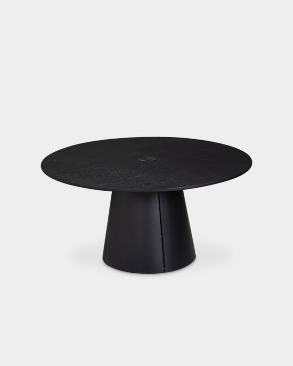 Trim Table - Ø150 - Black/Black oak veneer